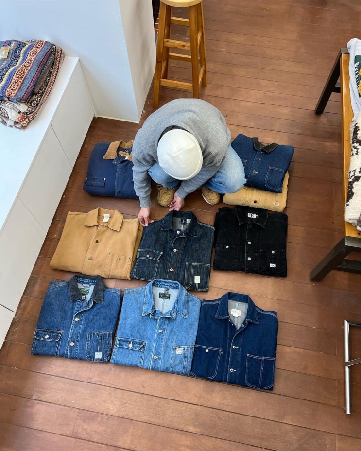 Classic of Classic. 빈티지 데님 초어 재킷(코트), 커버올 자켓 (RRL, 폴로 컨트리, 리바이스, 캘빈 클라인 ...