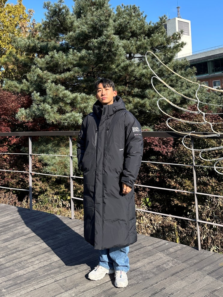 남자 롱패딩 추천 데상트 스위스 스키 다운 보온성 끝판왕 김민수 패딩 네이버 블로그
