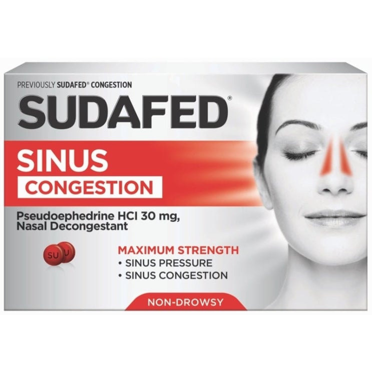 Sudafed tab(Pseudoephedrine) : For Sinus congestion, Cold and Allergy ...