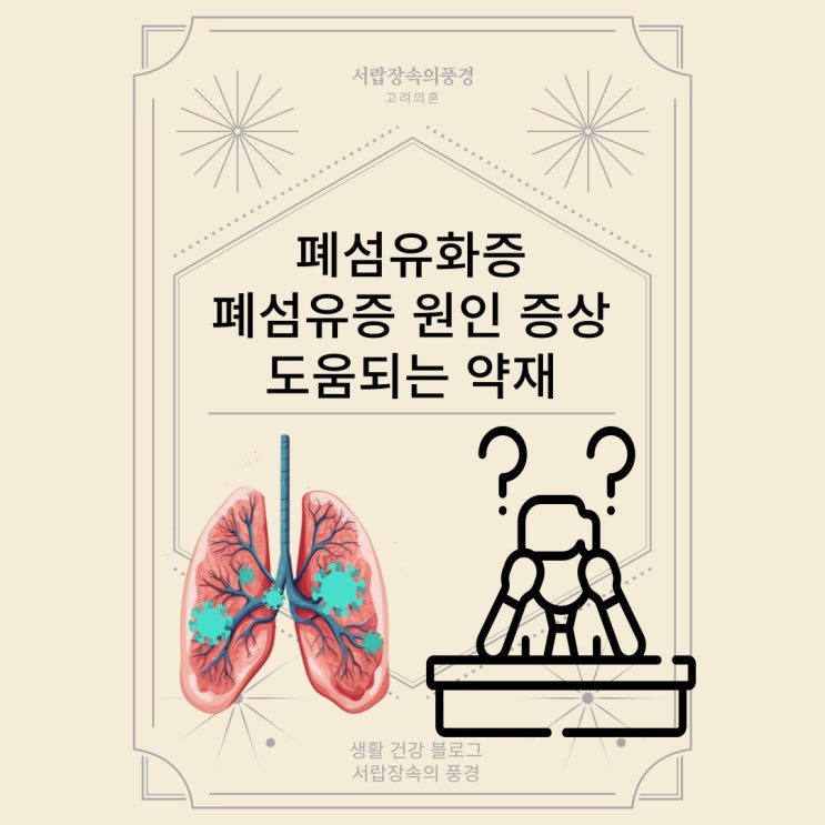폐섬유증 폐섬유화증 원인 증상 치료 폐섬유화증 생존율 폐섬유화증 도움 되는 약재 네이버 블로그