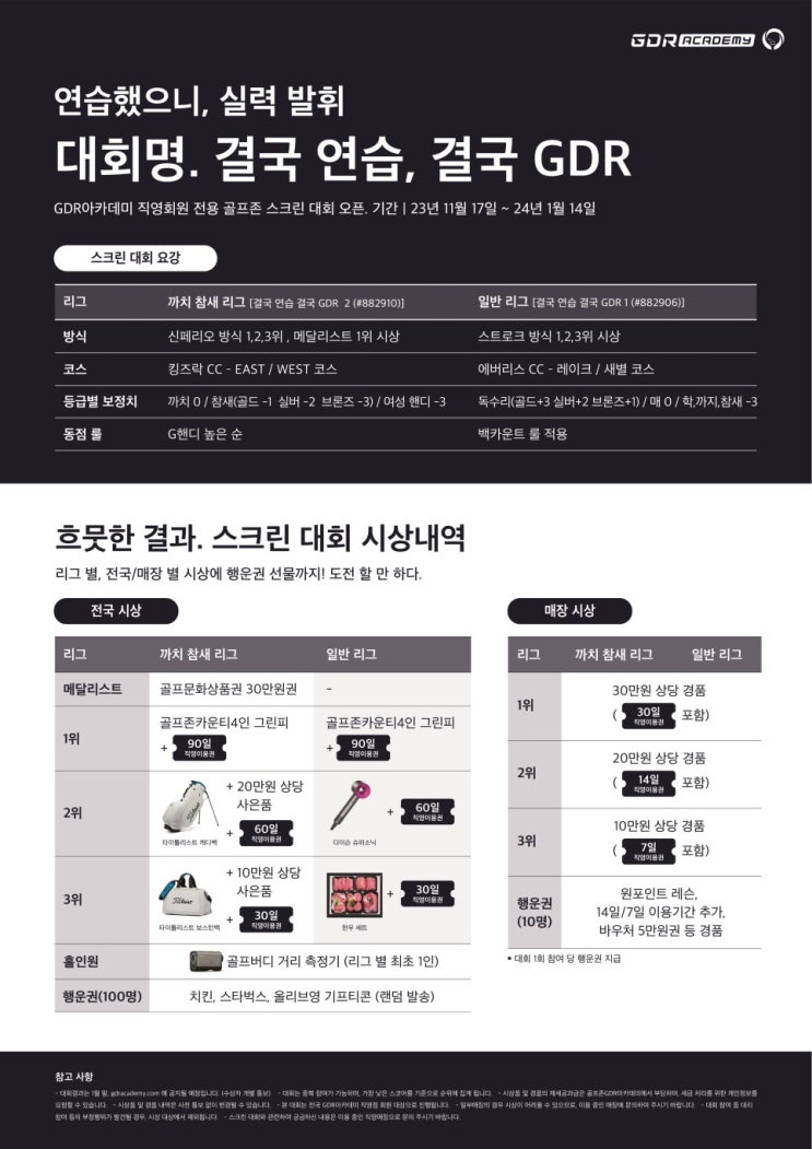 [GDR회원 스크린대회 OPEN] 결국 연습, 결국 GDR : 네이버 블로그