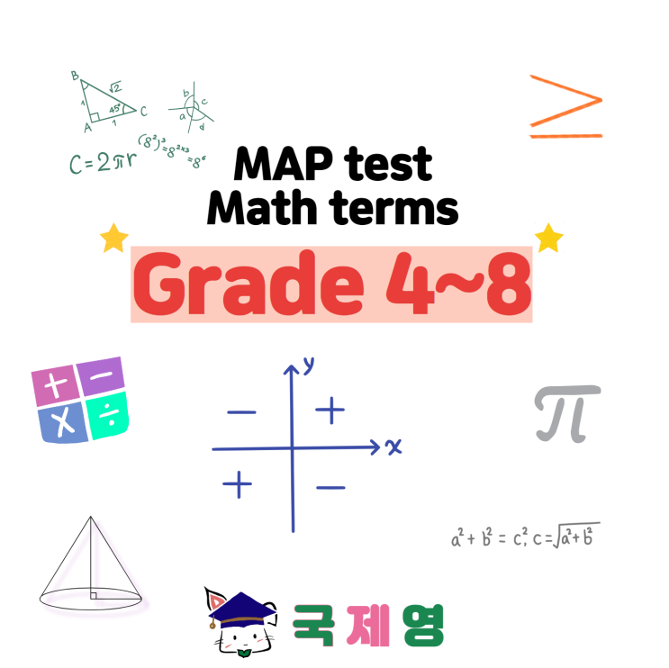 맵에듀 국제영 무료 자료 MAP test 학년별 수학 용어 Grade 4,5,6,7,8 International school ...