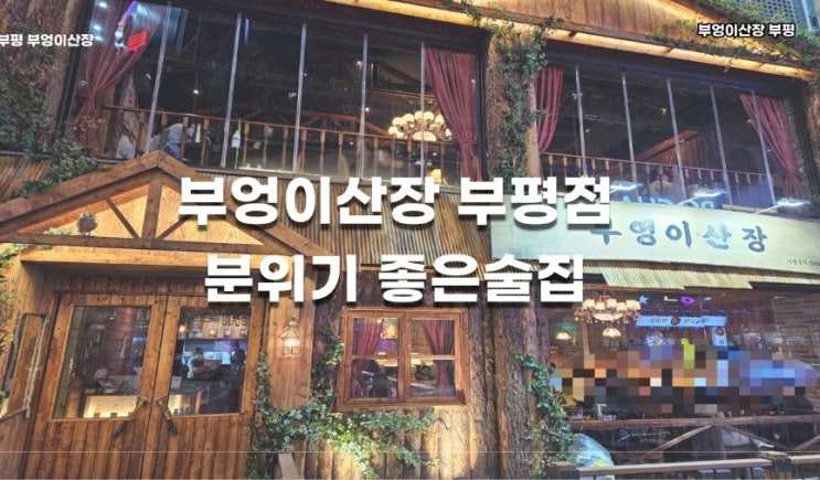 인천 테마의거리 안주 맛집 부평 부엉이산장 분위기 좋은 술집 추천 내돈내산 솔직후기 네이버 블로그