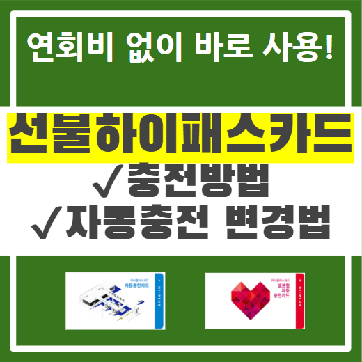 연회비 없는 선불하이패스 카드 충전법 및 자동충전 변경방법 네이버 블로그