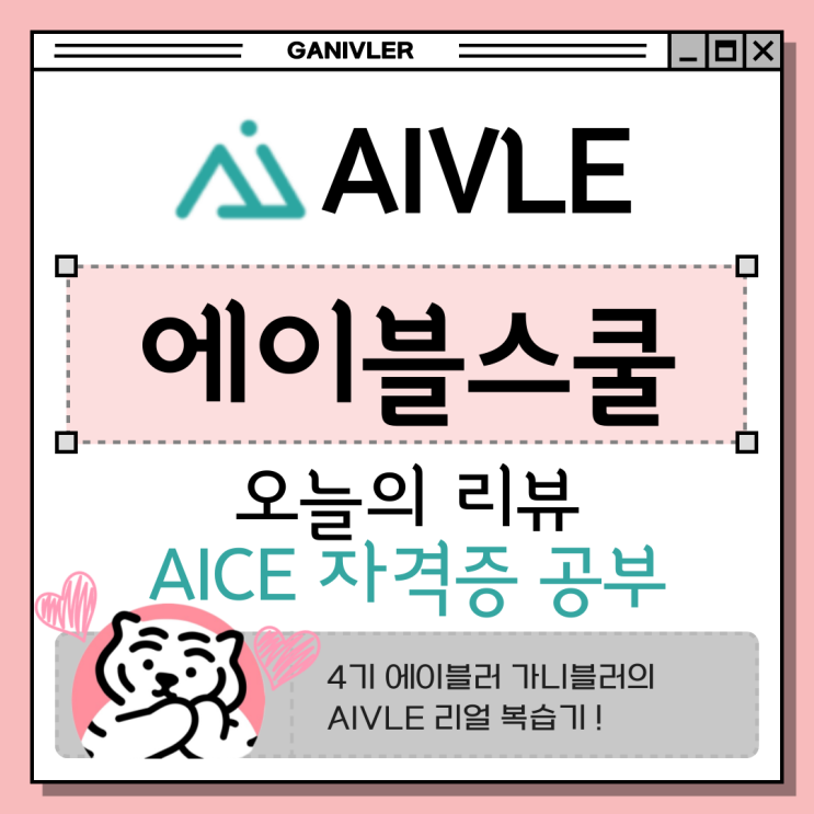 [KT에이블스쿨4기] AICE 자격증 공부방법 | AICE 자격증 문법정리 | 가니블러의 AICE Associate 합격뱃지를 위한 여정 | 데이터 자격증 추천 ...