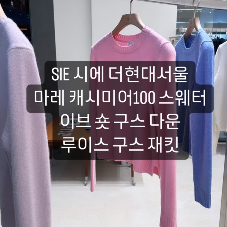 Sie 시에 블랙프라이데이 세일기간 더현대서울 매장 방문 이브 숏 구스다운 루이스 구스 재킷 패딩 마레 캐시미어 100