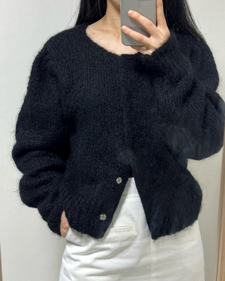 아모멘토 뉴 그랜마 가디건 23FW GRANDMA CARDIGAN 블랙 후기 : 네이버 블로그