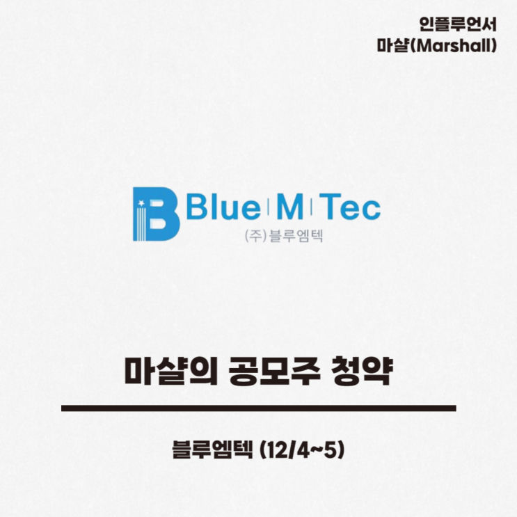 12월 Ipo 종목 블루엠텍 공모주 청약 일정 및 방법 공모가 증거금 등124~5 네이버 블로그