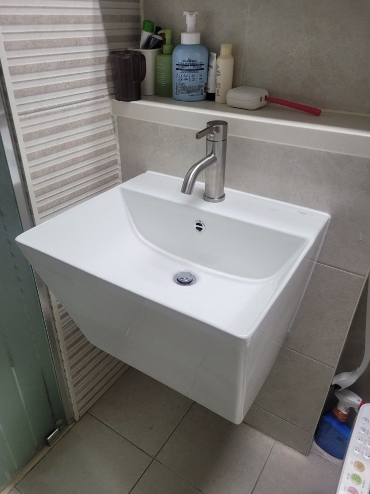 양산 물금 이지더원2차 아파트에서 대림바스 Cl 370 일체형 반다리 세면대로 교체해 드리고 왔습니다 네이버 블로그
