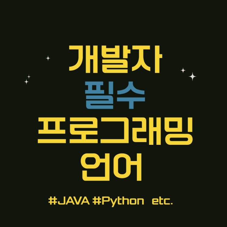 개발자 필수 프로그래밍 언어 추천 네이버 블로그
