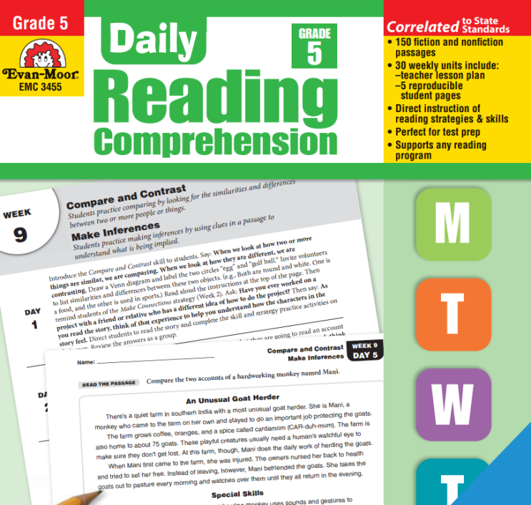 에반무어 Daily reading comprehension grade5 (책 전체 파일다운로드 가능) : 네이버 블로그