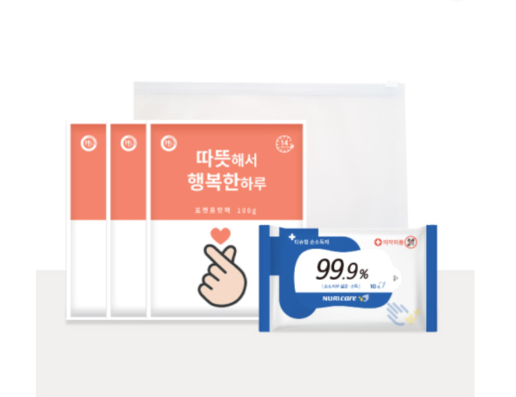 누리 핫위생키드 방한용품 핫팩3개손소독티슈1개 네이버 블로그
