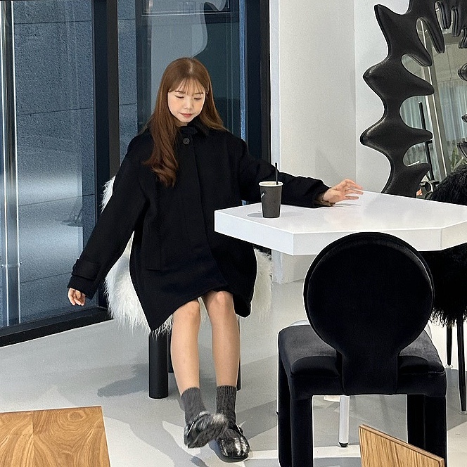 라마로 따뜻하고 예쁜 겨울 하프코트 여성 코트 상세 리뷰 겨울 비즈니스 캐주얼룩 여친룩 데이트룩 네이버 블로그