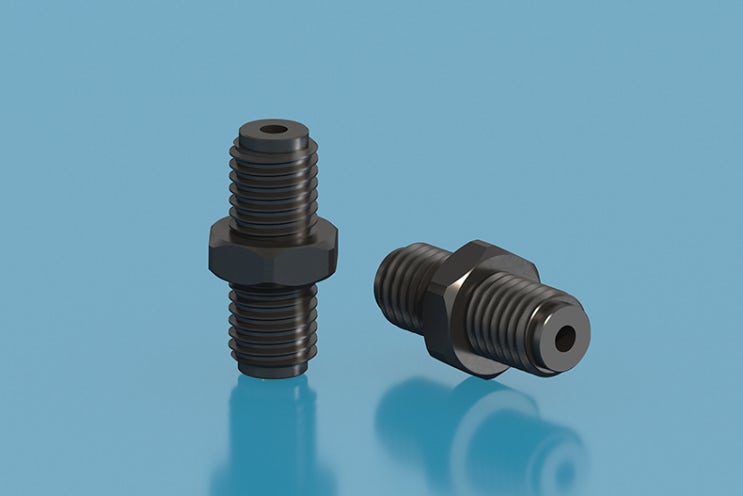 [Fitting] Low Pressure Male Union UNF나사탭 연결 아답터 피팅 PP 재질 1/4-28UNF ...