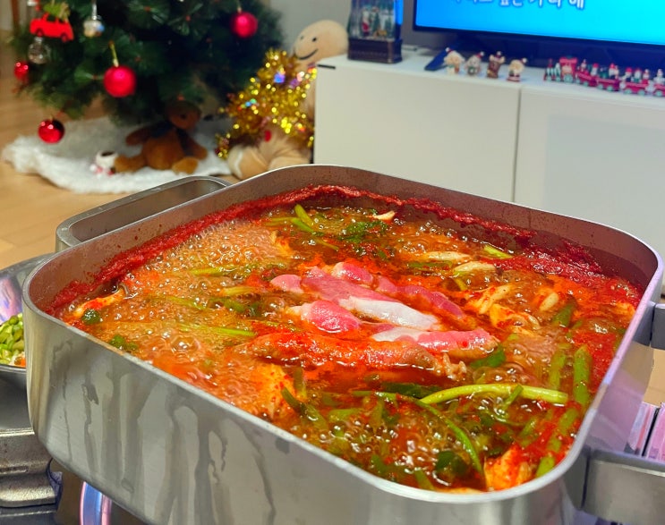 간단한 미나리 등촌 얼큰 샤브샤브 칼국수 만들기 레시피 오늘의 신혼밥상 플레이팅 네이버 블로그