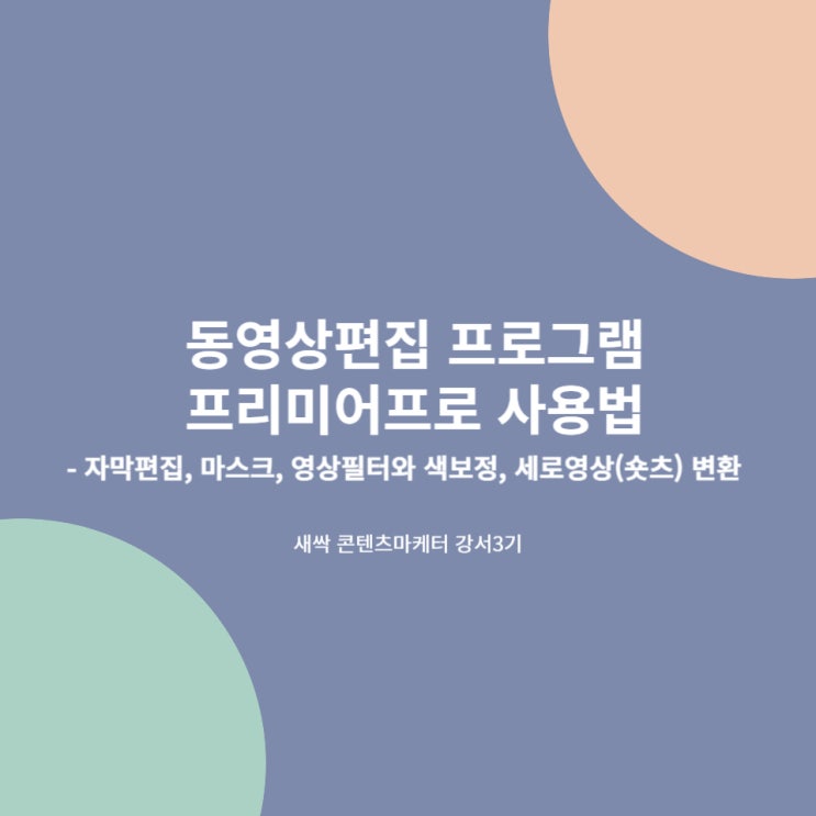 동영상편집 프로그램 프리미어프로 사용법 자막편집마스크영상필터와 색보정세로영상숏츠 변환 네이버 블로그