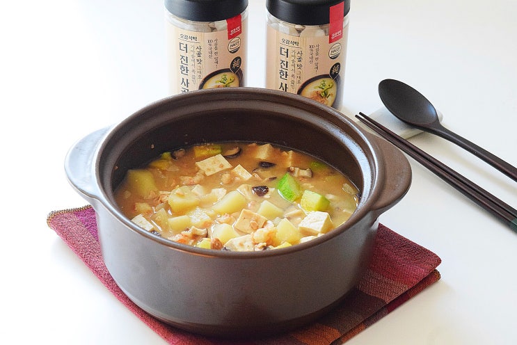 사골육수요리 청국장찌개 만드는법 사골된장찌개 더진한사골 코인육수로 만능육수 내기 네이버 블로그