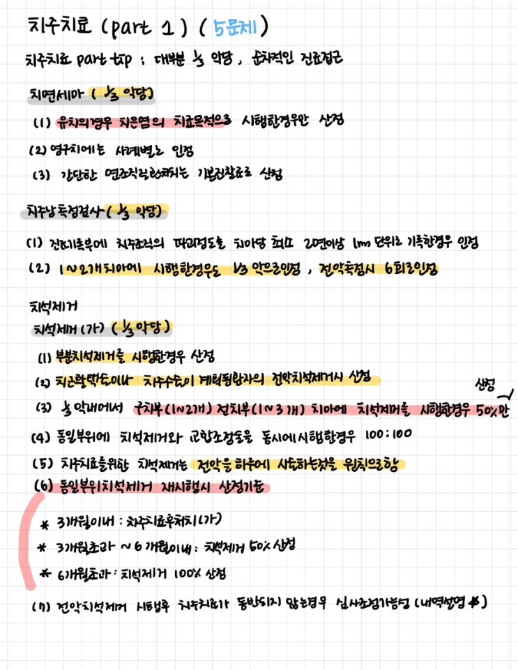 치과보험청구사 3급 요점정리 치주치료 Part 1 15 네이버 블로그