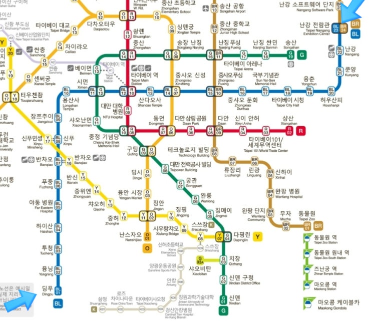 🇹🇼 대만 지하철 타고 여행! 타이베이 MRT 블루라인 (반난선/Bannan Line) 타고 가본 타이베이 여행지들 💙 ...