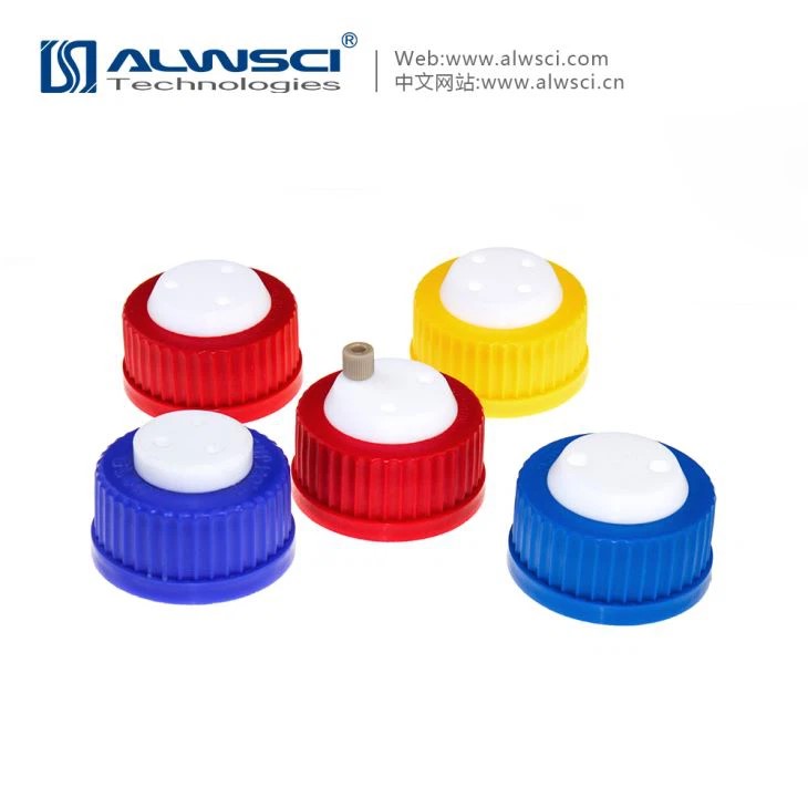 [ALWSCI] Safety Caps GL45 Bottle용 1/4-28 UNF 나산 포함 HPLC용 cap sample 병 ...