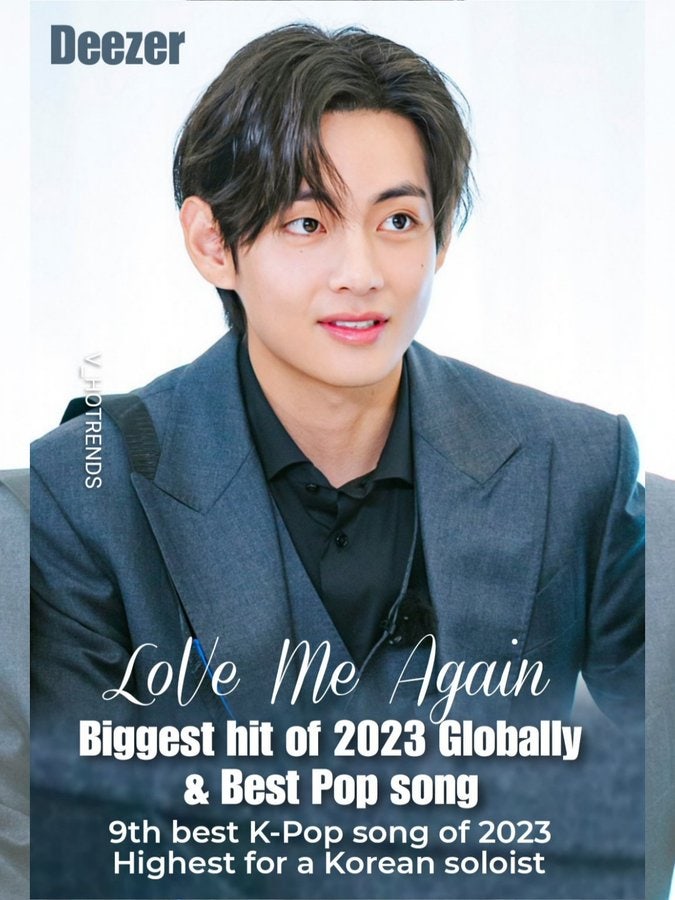 방탄소년단 뷔's Love Me Again the Biggest hit of 2023 Globally & Best Pop ...