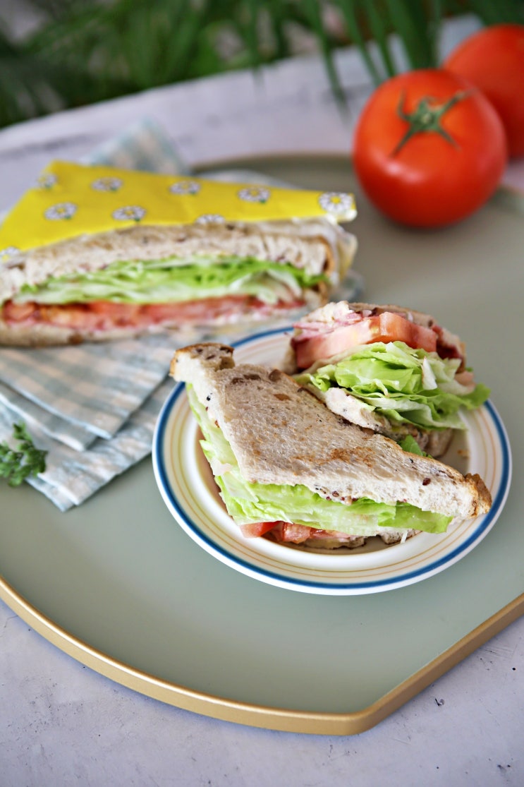 Blt 샌드위치 뜻 만들기 간단 토마토 베이컨 샌드위치 소스 레시피 샌드위치 포장 네이버 블로그