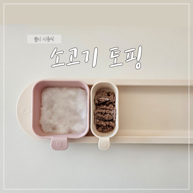 초기이유식 6일 8일 쌀미음 소고기 토핑 한우 안심 소고기 큐브 만들기 소고기 거부현상 네이버 블로그