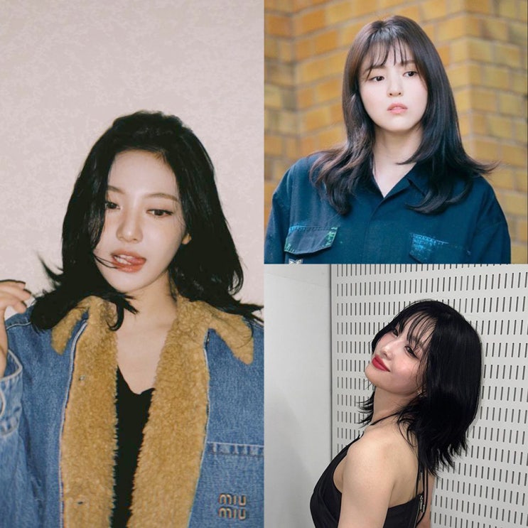 여자 중단발 헤어스타일 중단발레이어드컷 허쉬컷 모음 네이버 블로그