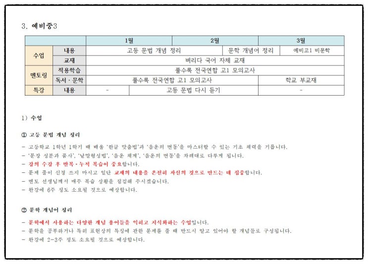 예비중3 겨울방학 커리큘럼 중3 겨울 방학 때 꼭 필요한 국어 공부는 네이버 블로그