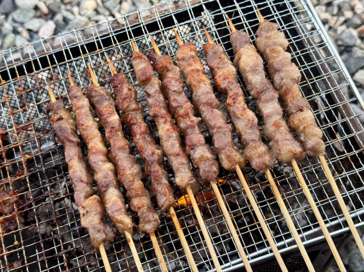 간단캠핑요리 술안주추천 엑스푸드 양갈비 캠핑꼬치구이 네이버 블로그