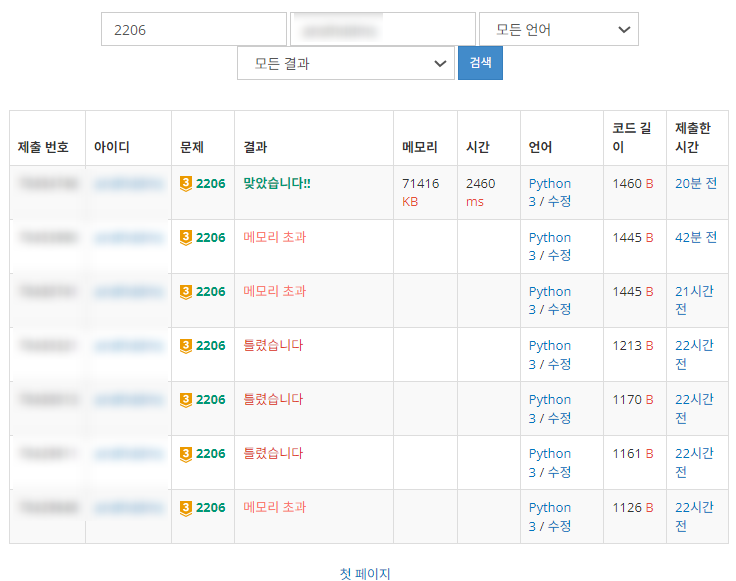 [백준/python] 2206: 벽 부수고 이동하기 : 네이버 블로그