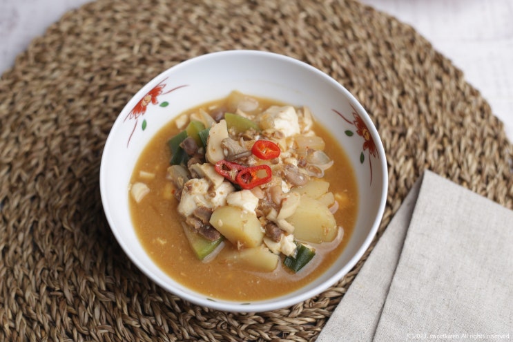 감자 된장찌개 끓이는법 집된장 버섯 순두부된장찌개 비빔밥재료 네이버 블로그