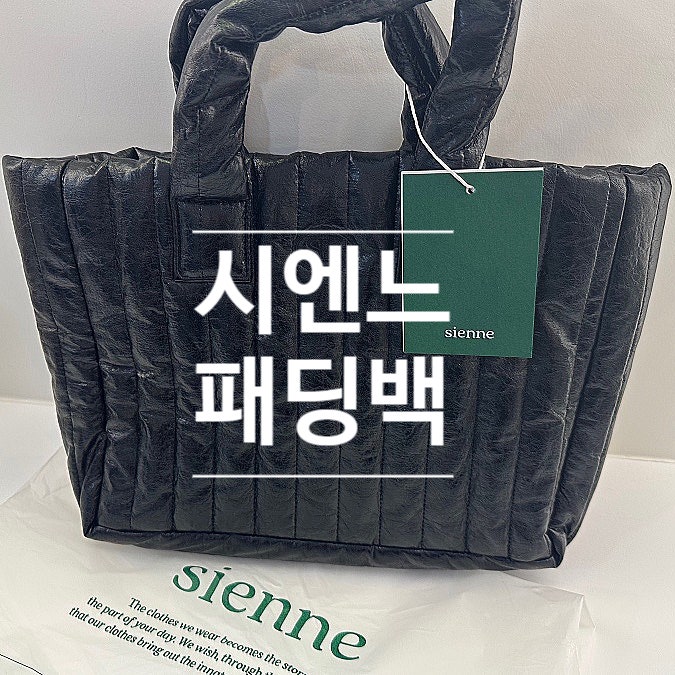SIENNE | 시엔느 레더 패딩백 블랙 | sienne leather padding bag | 20대 겨울 가방 추천 ...