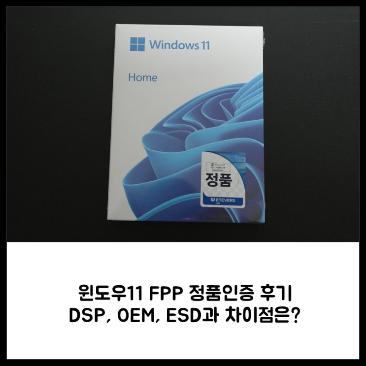 윈도우11 FPP 정품인증 후기 DSP, OEM, ESD과 차이점은? : 네이버 블로그