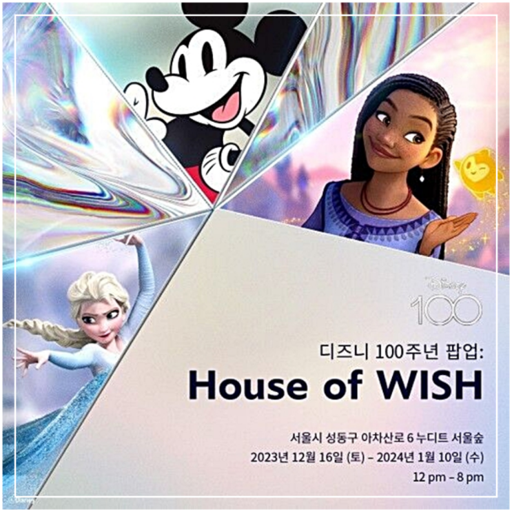 누디트 서울숲 디즈니 100주년 팝업스토어 House Of Wish 전시회 정보 소개 네이버 블로그