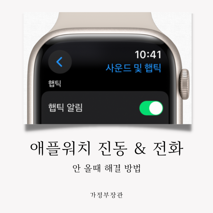 애플워치 진동햅틱 안울림 및 전화 알림 안옴 해결방법 네이버 블로그