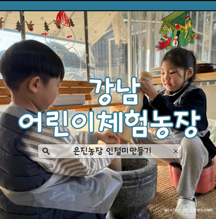 서울 강남 은진농원 인절미 만들기 초등 겨울방학 가볼만한 곳 실내체험농장 서울근교 아이와체험 어린이 체험농장