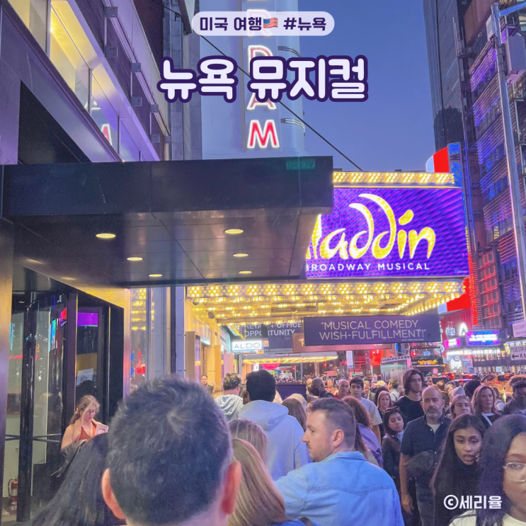 뉴욕 뮤지컬 알라딘 후기 티켓 예매 좌석 미국 브로드웨이 뮤지컬 추천 네이버 블로그