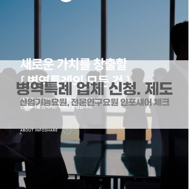 병역특례업체신청 제도와 산업기능요원 전문연구요원 컨설팅 인포섀어 알아보기 네이버 블로그