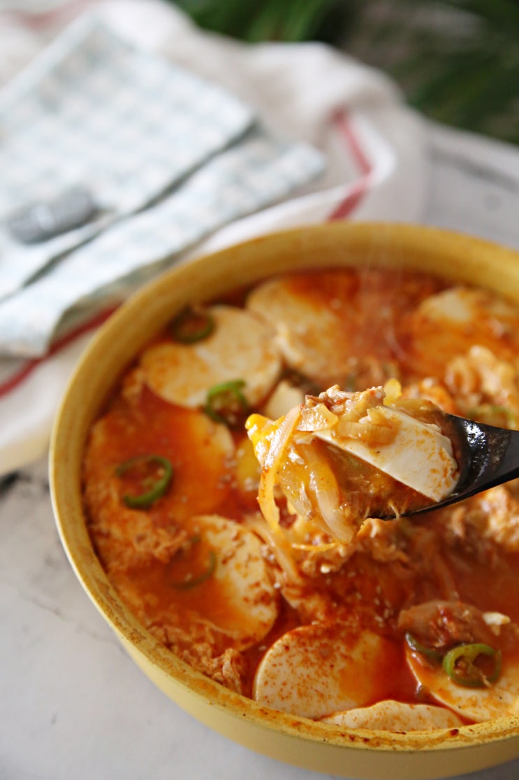 참치 순두부찌개 황금레시피 끓이는 법 간단 순두부찌개 종류 양념장 만들기 순두부요리 네이버 블로그
