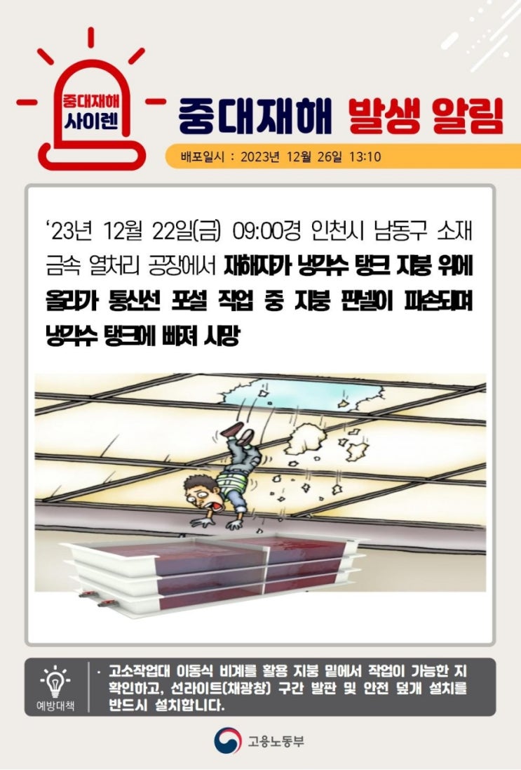 인천 지붕판넬 파손 냉각수 탱크 익사 : 네이버 블로그