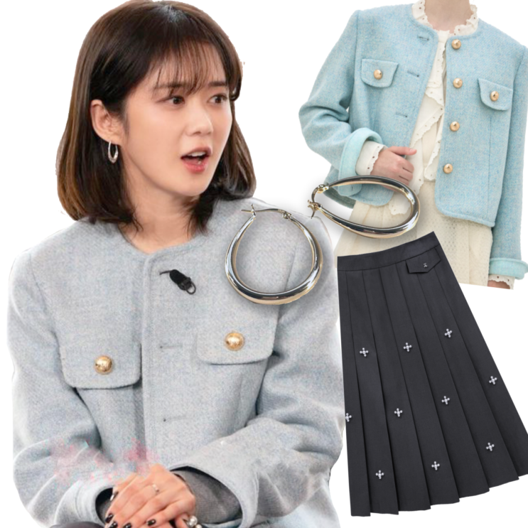 장나라 유퀴즈 트위드 자켓 치마 스커트 귀걸이 구두 코디 옷남편 신랑 얼굴 결혼식 나이 차이 네이버 블로그
