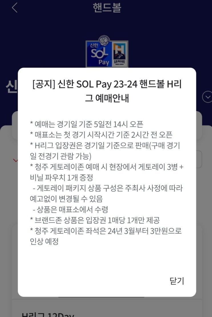 신한 SOL Pay 23-24 핸드볼 H리그 여자핸드볼 일정 정리 엑셀파일 : 네이버 블로그