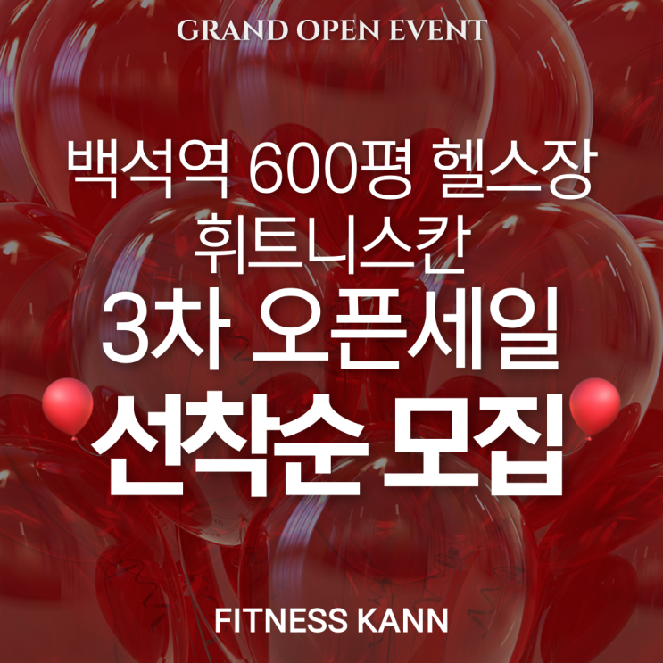 백석헬스장마두헬스장 백석역 600평 헬스장 휘트니스칸 마지막 오픈세일 3차 🎈선착순 모집🎈 네이버 블로그