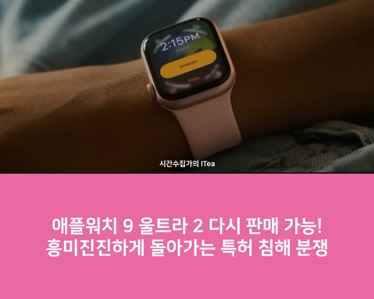 애플워치 9 울트라 2 다시 판매 가능 흥미진진하게 돌아가는 특허 침해 분쟁 네이버 블로그