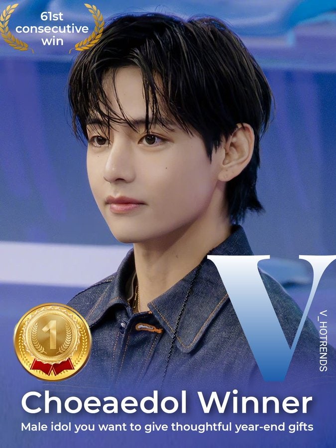 Pop Icon 방탄소년단 뷔, #1 place as 'Idol fans want to give thoughtful year ...