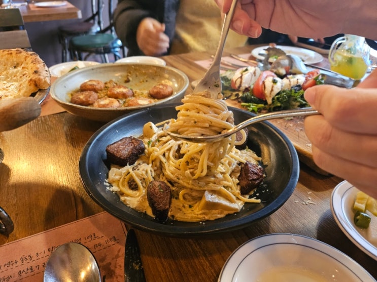 인천 송도 아띠오아나폴리핏제리아 내돈내산 맛집 메뉴 파스타 화덕피자 뇨끼 네이버 블로그