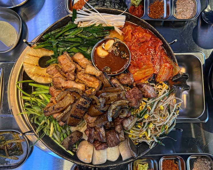 목포남악 고기 맛있는 집 심돈 고기 구워져 나오는 한판구이 맛집 네이버 블로그
