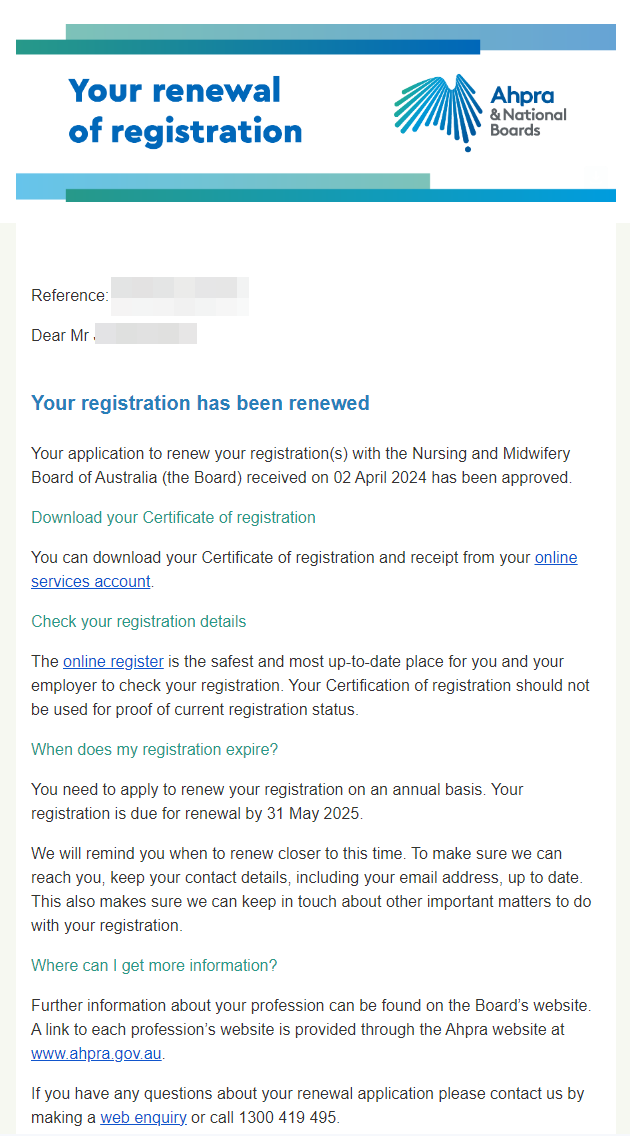[호주간호사] AHPRA 간호 Registration Renew (Feat. Year 6) : 네이버 블로그