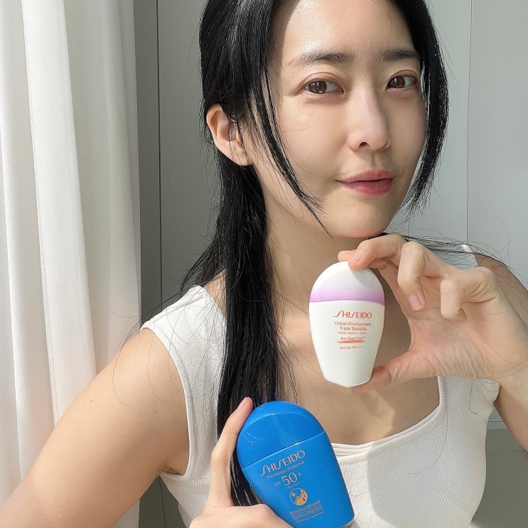 시세이도 선크림 파란자차 And 톤업자차 자외선 차단제 추천 네이버 블로그
